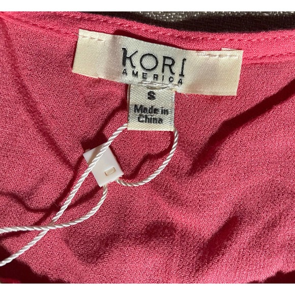 Kori | Dresses | New Kori America Womens Small S Boho Coral Pink Dress Half Flared Sleeve Lace ...